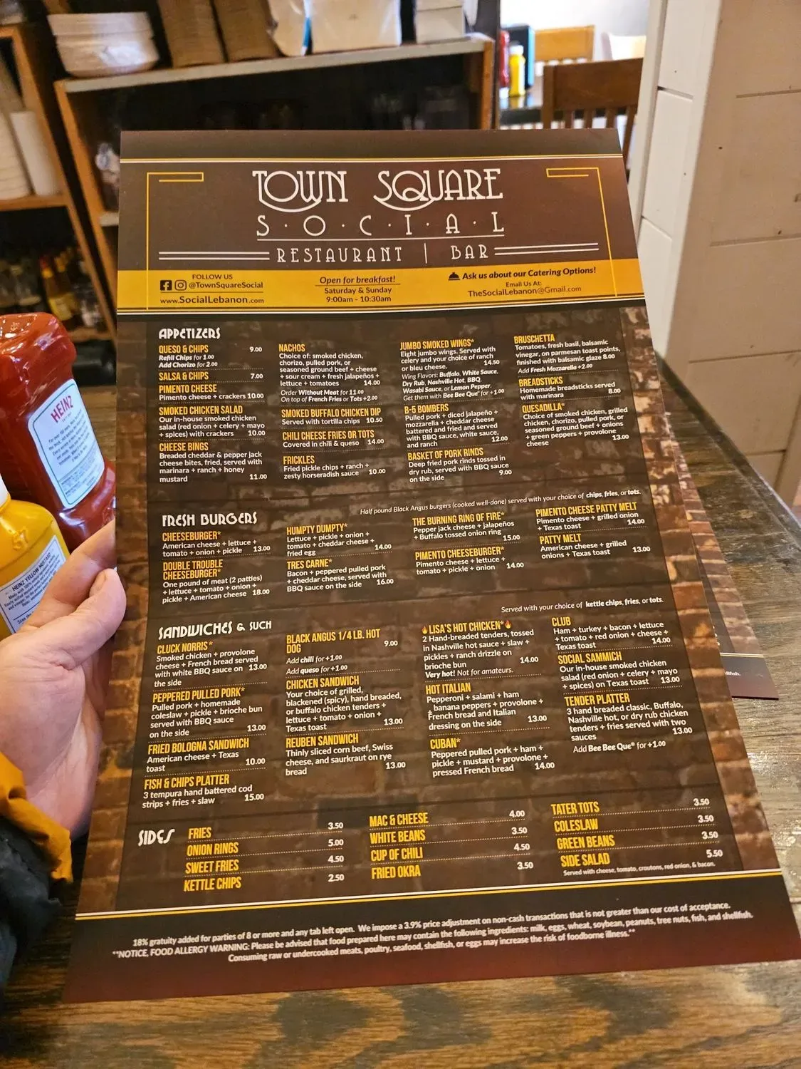 Town Square Social Menu - Updated November 2025