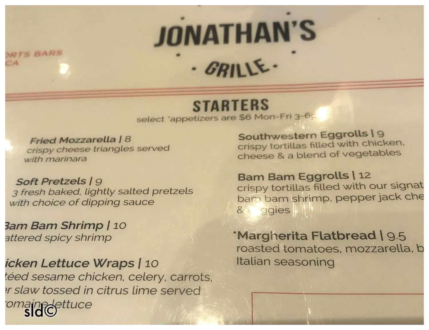 Jonathan's Grille Menu - Updated November 2025