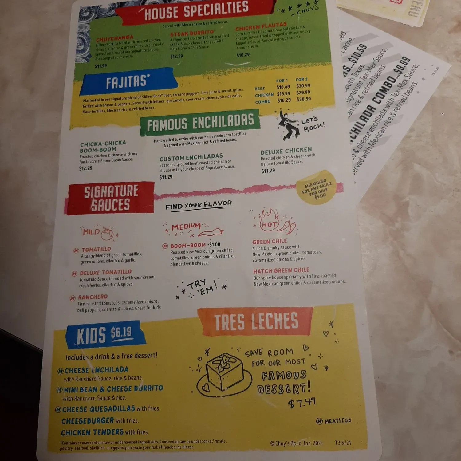 Chuy's Menu - Updated October 2025