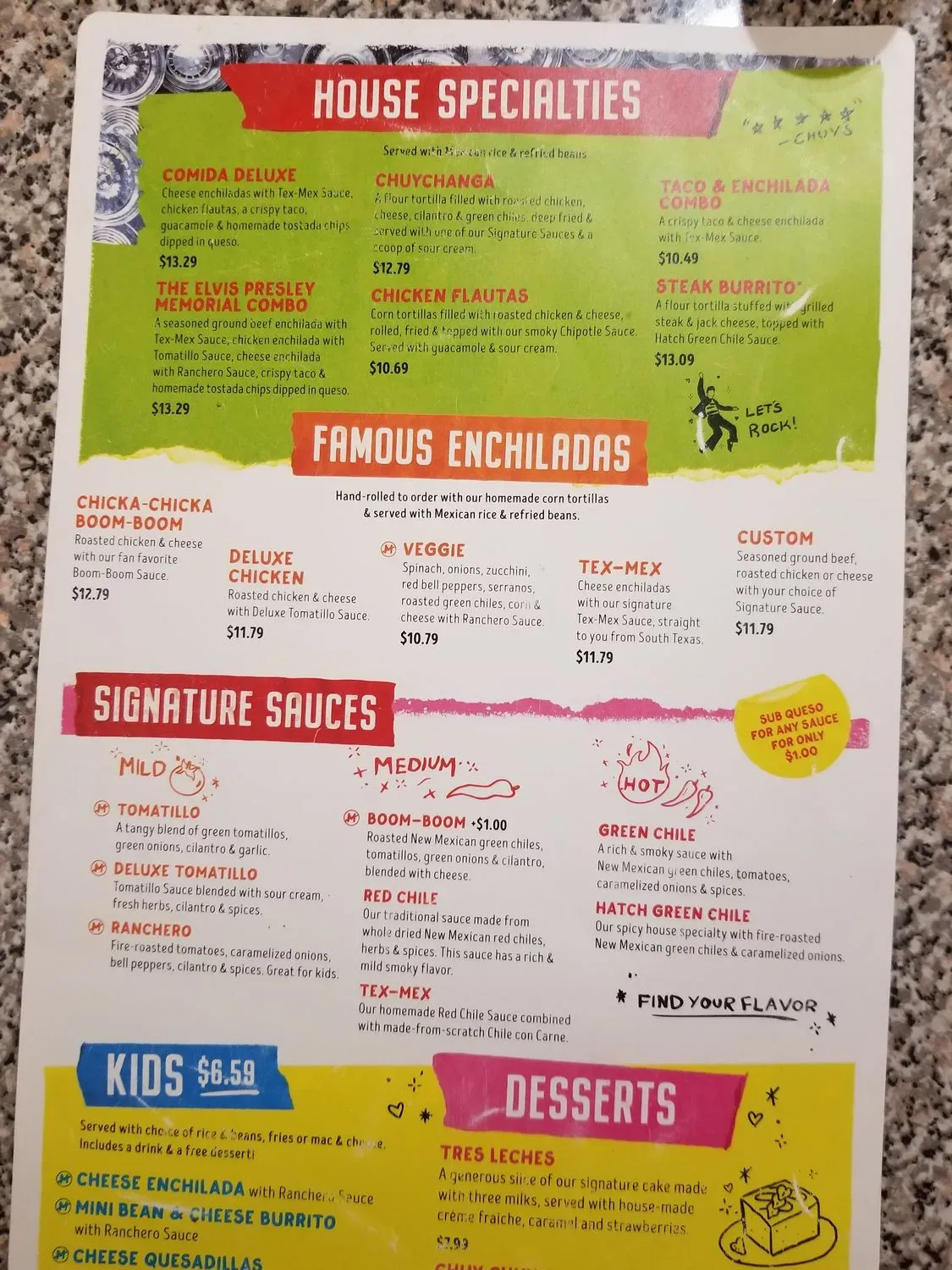 Chuy's Menu - Updated November 2025