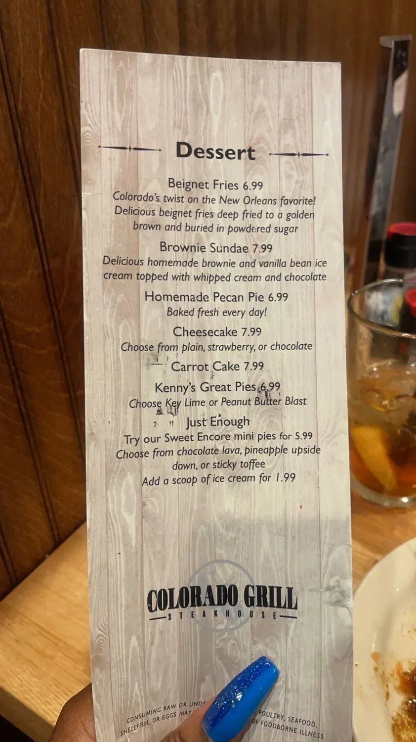 Colorado Grill Menu - Updated November 2025