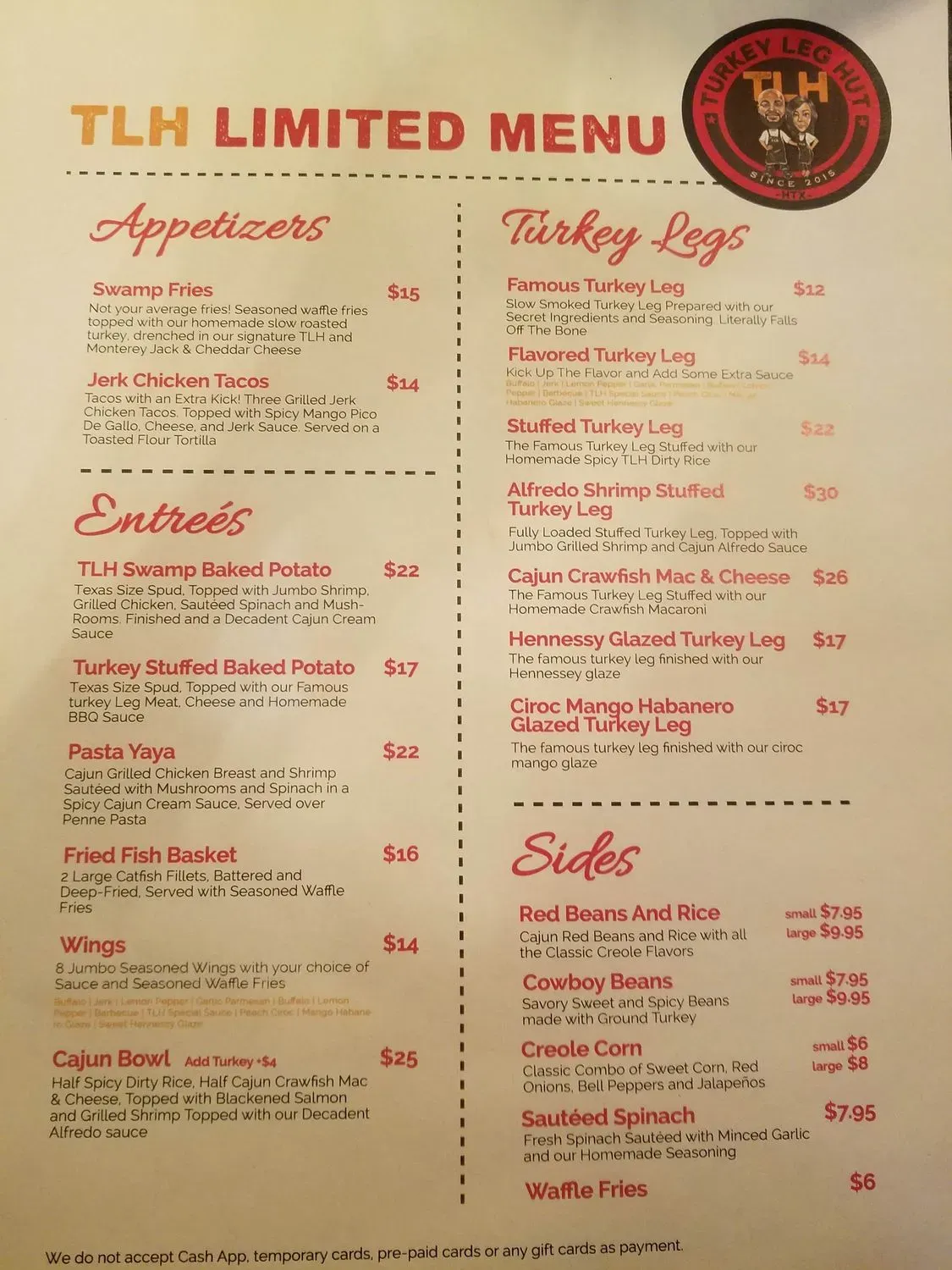 Turkey Leg Hut Menu - Updated November 2025