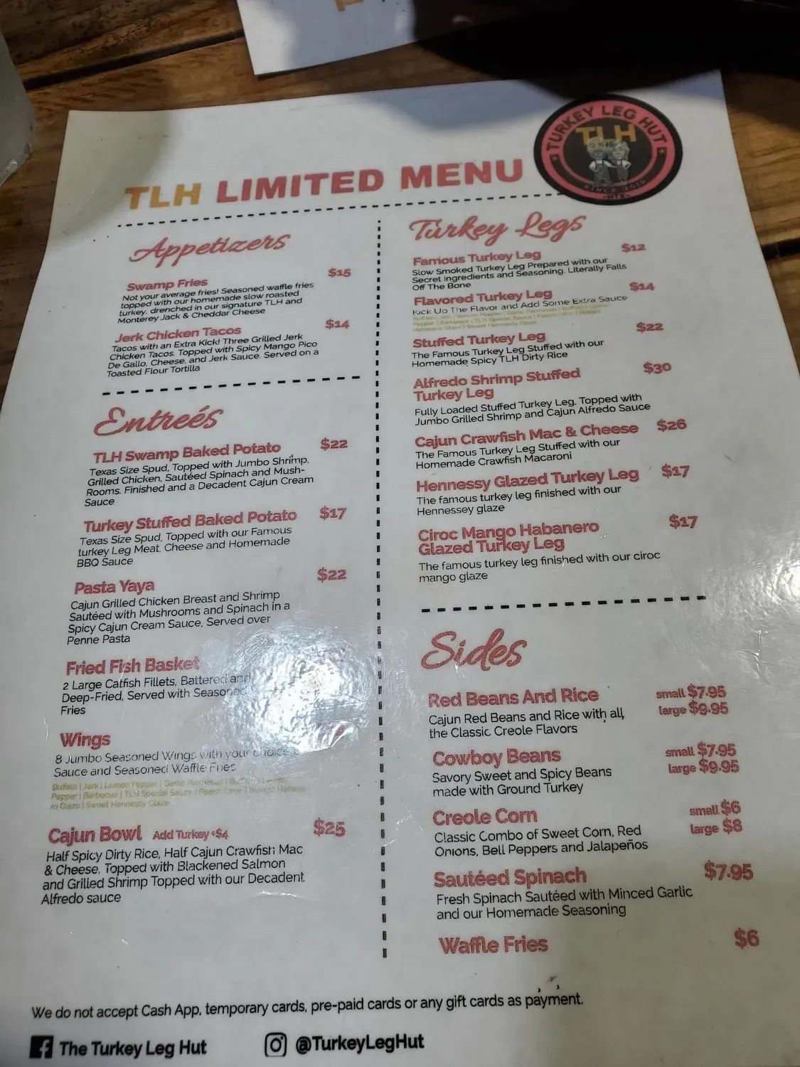 Turkey Leg Hut Menu - Updated November 2025