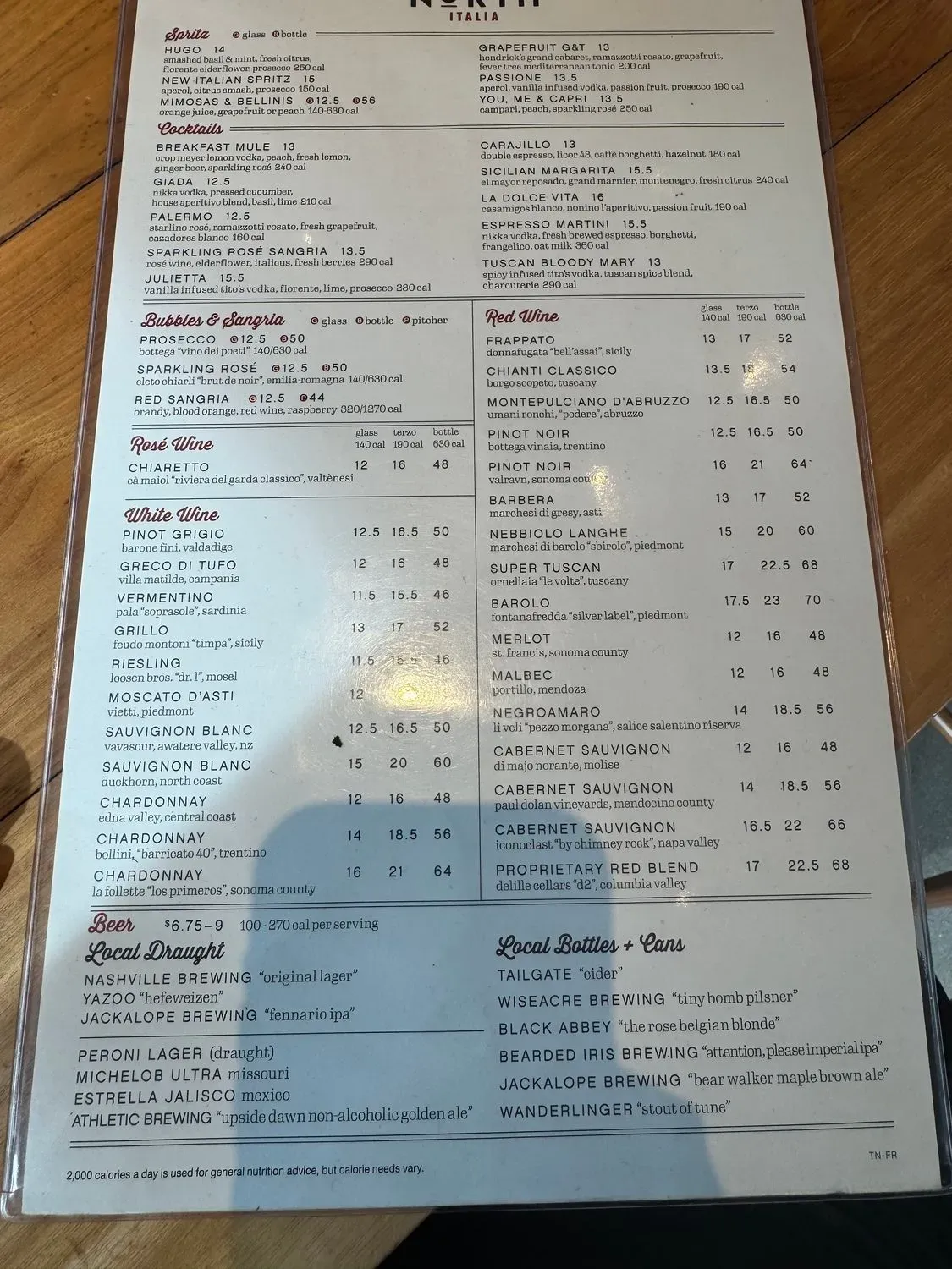 North Italia Menu - Updated November 2025