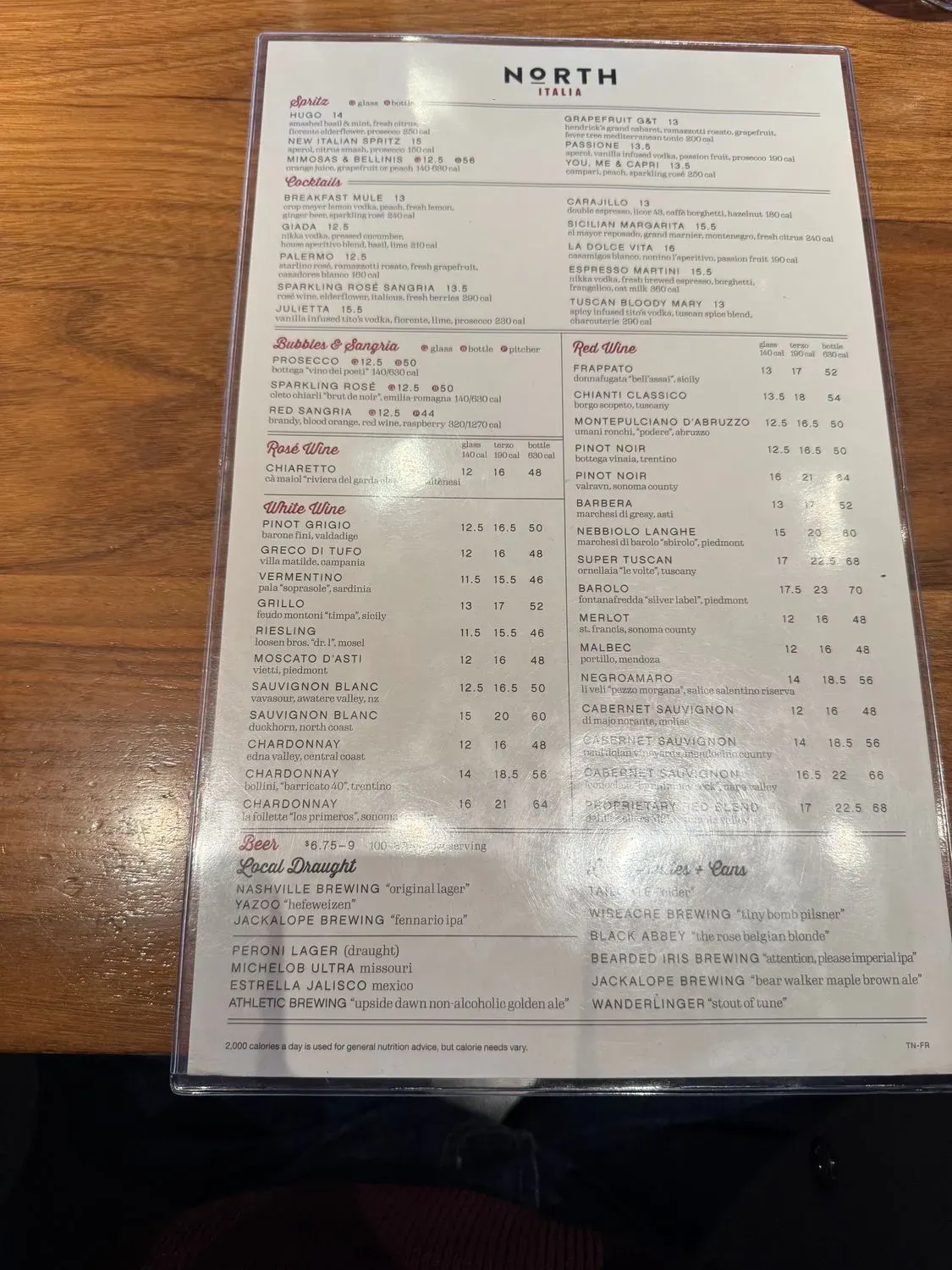 North Italia Menu - Updated November 2025