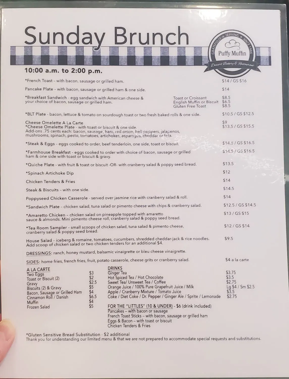 Puffy Muffin Bakery & Restaurant Menu - Updated October 2025