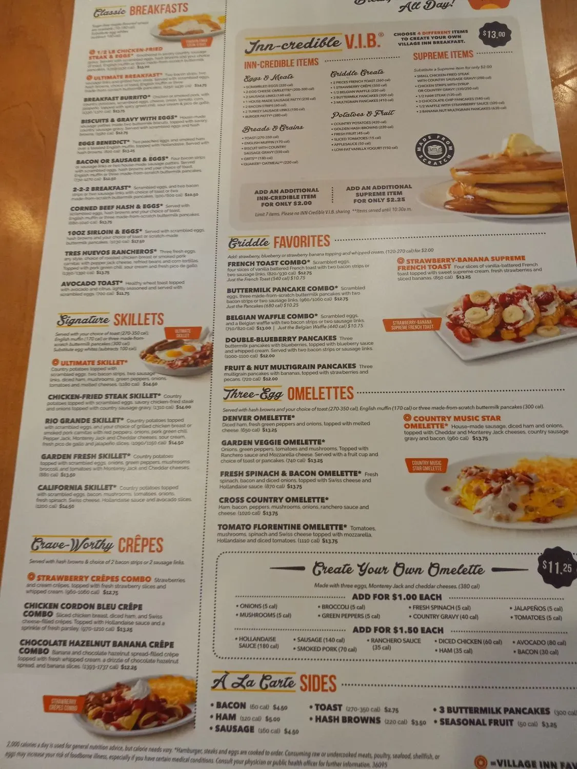 Village Inn Menu - Updated November 2025
