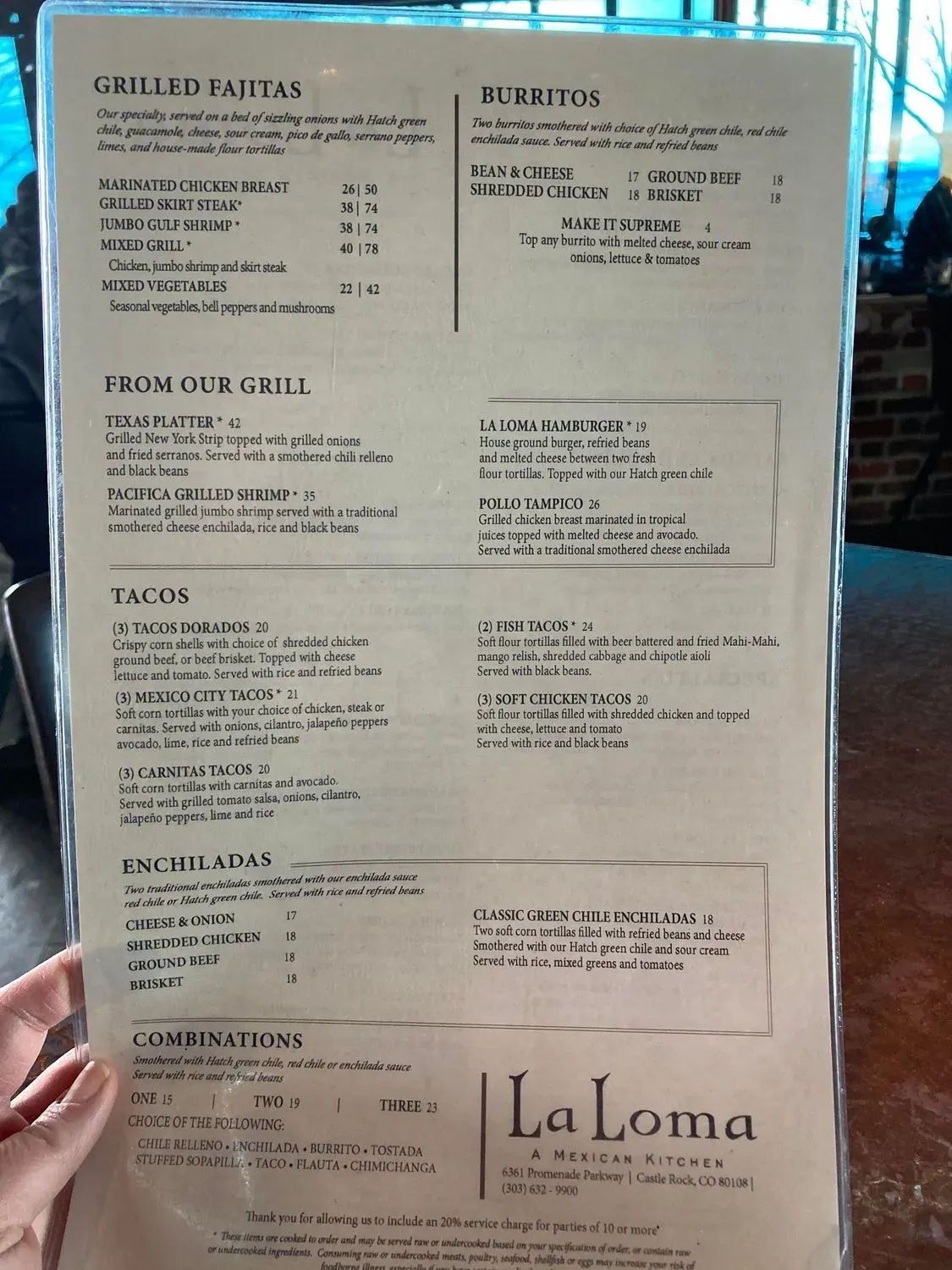 Savinas Mexican Kitchen Previously Named La Loma Castle Rock Menu Updated October 2025