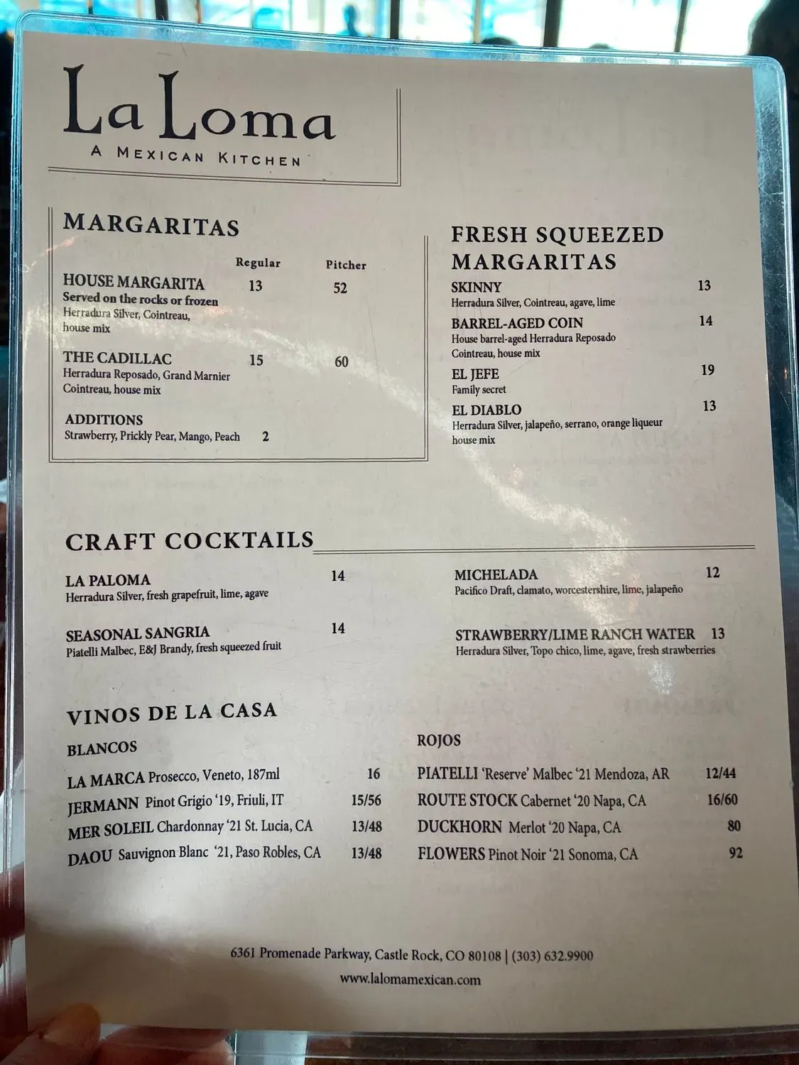 Savinas Mexican Kitchen Previously Named La Loma Castle Rock Menu Updated October 2025