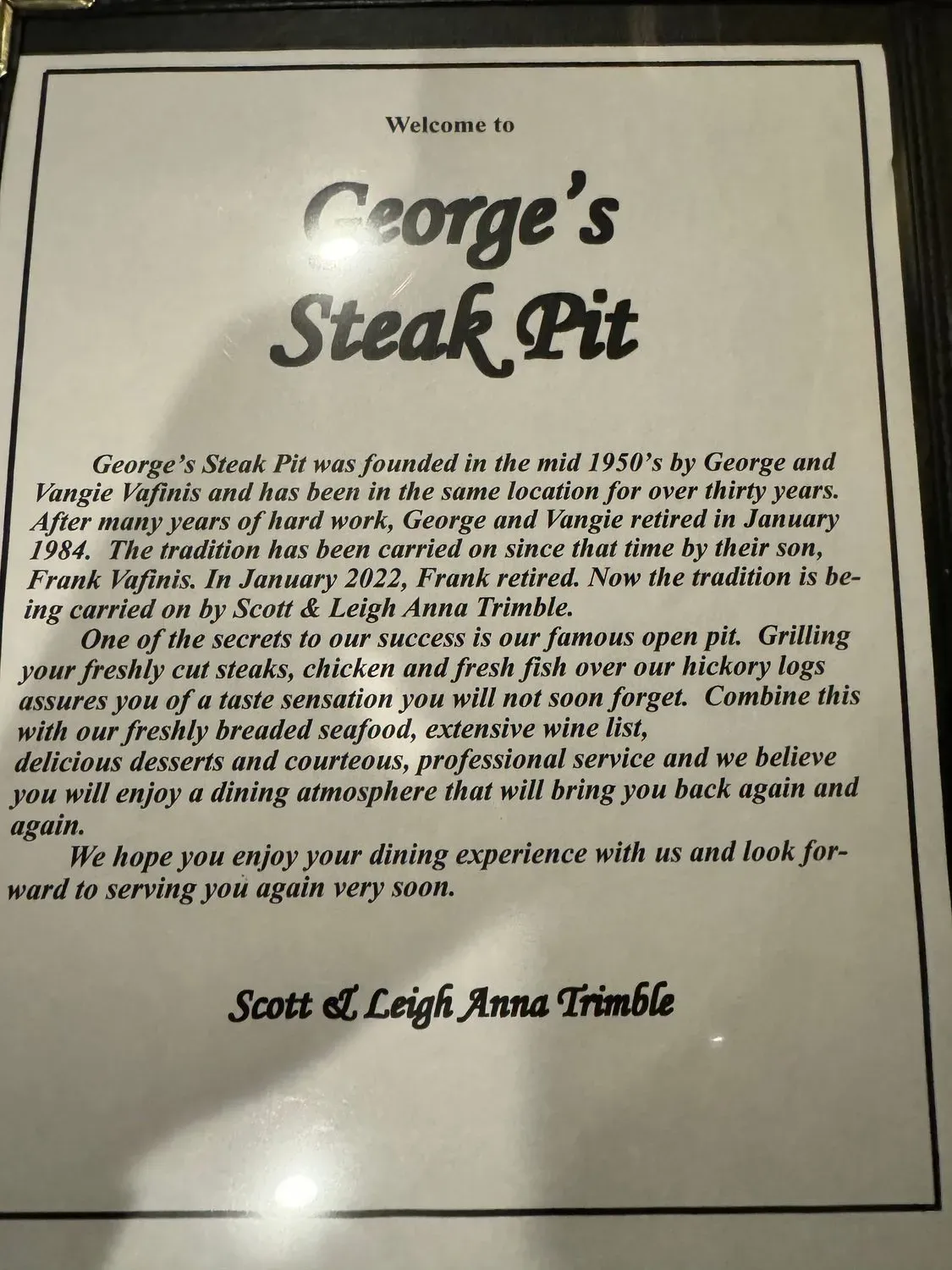George's Steak Pit Menu - Updated November 2025