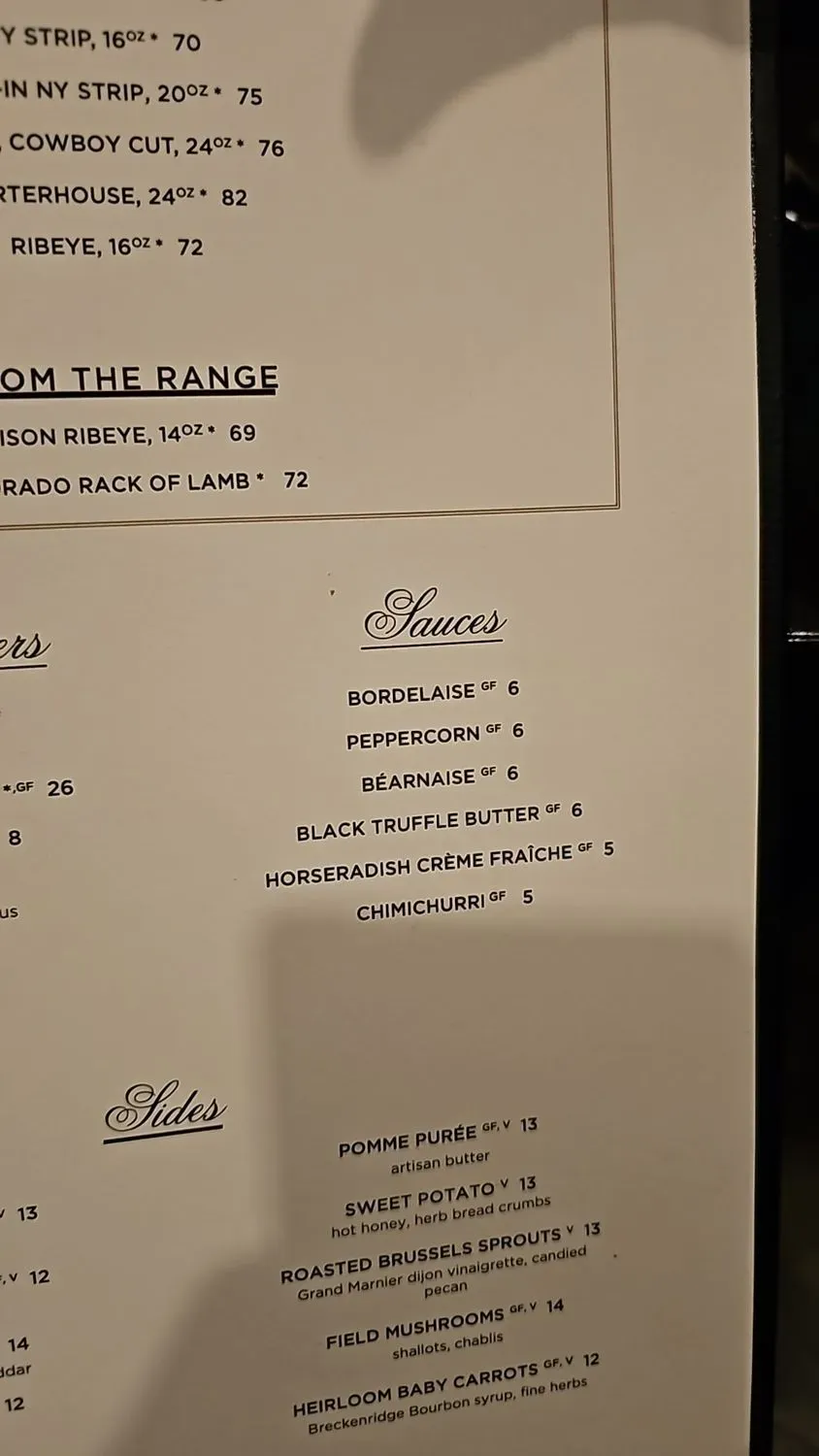 Old Hickory Steakhouse Menu - Updated November 2025