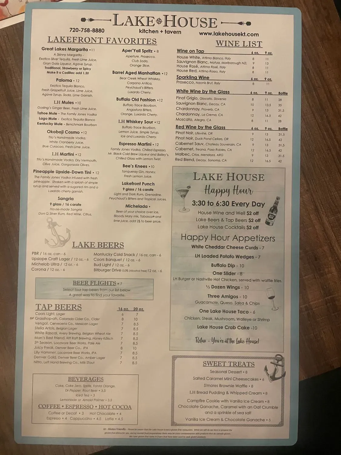 The Lake House Kitchen & Tavern Menu - Updated November 2025