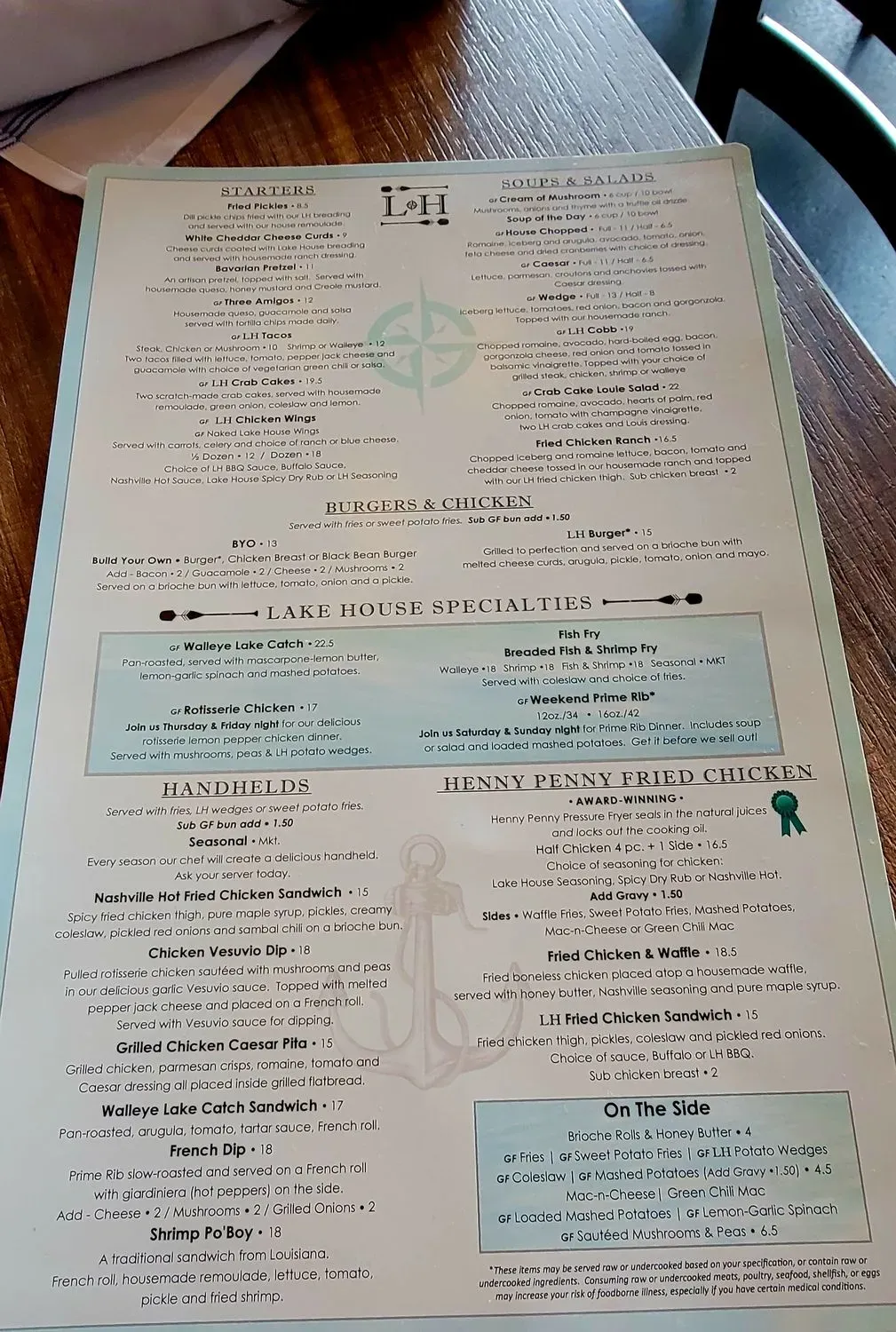 The Lake House Kitchen & Tavern Menu - Updated October 2025