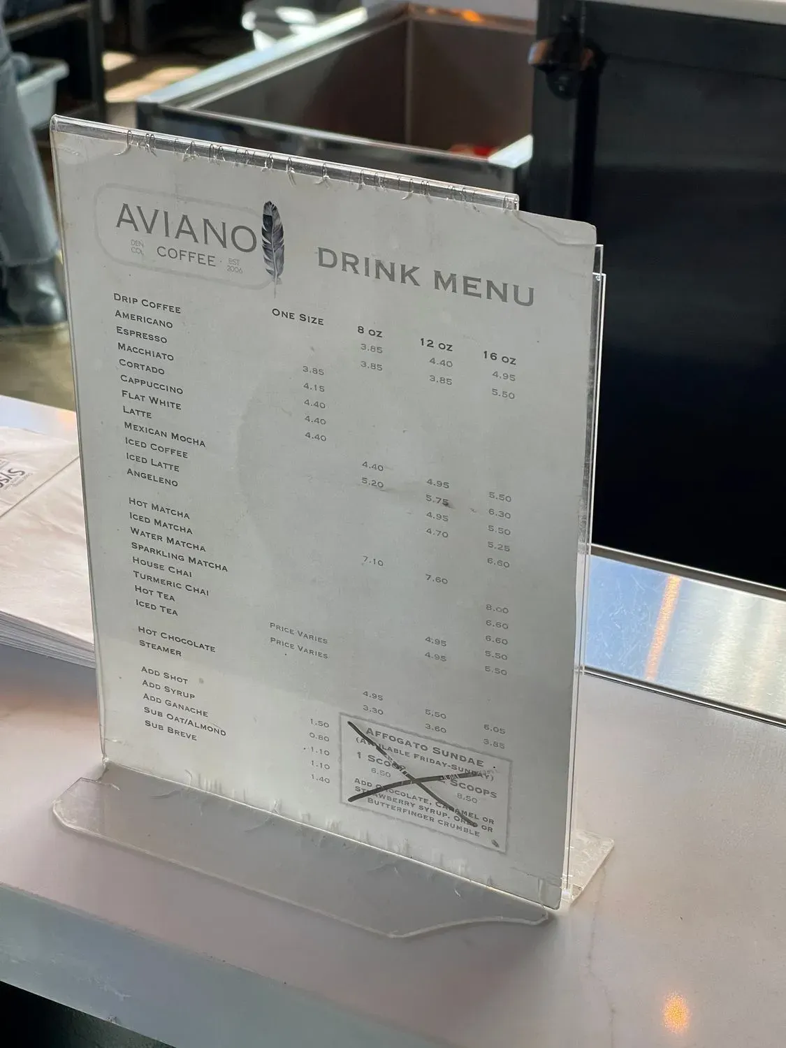 Aviano Coffee Cherry Creek North Menu - Updated August 2025