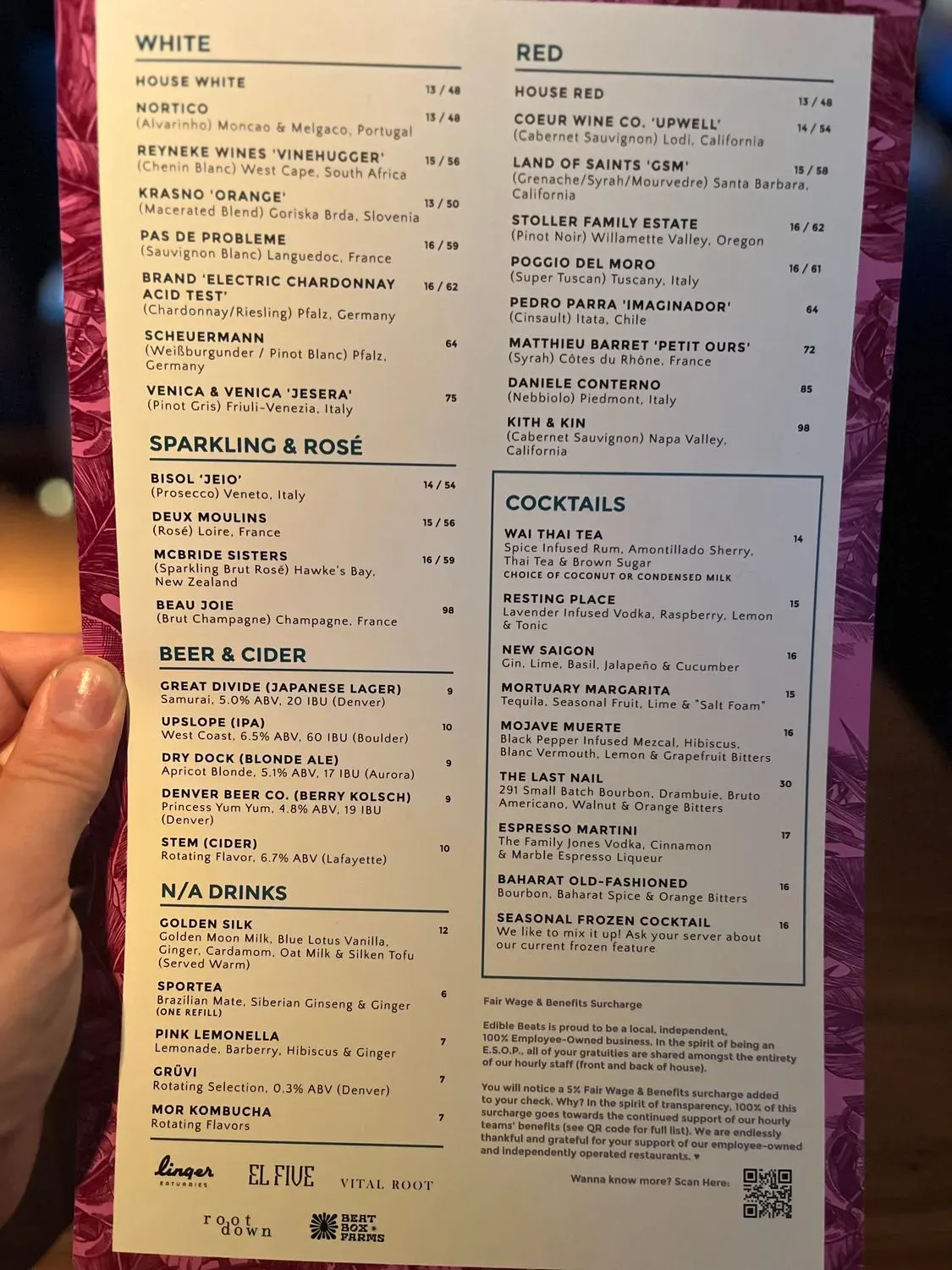 Linger Menu - Updated November 2025