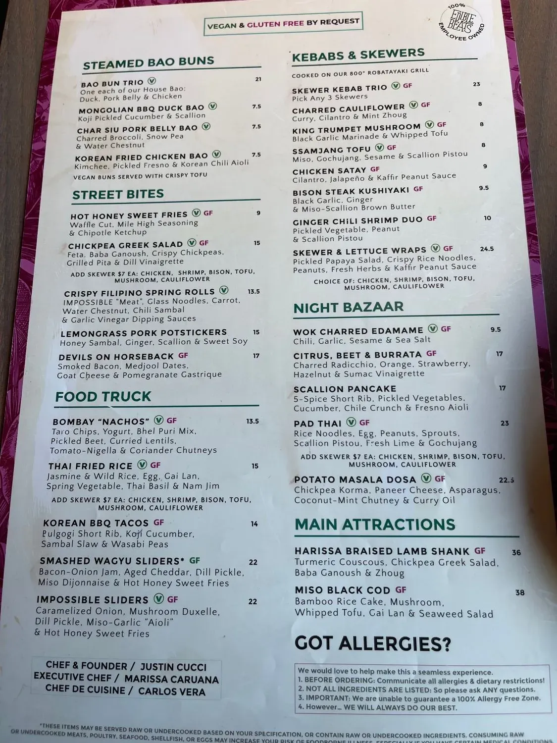 Linger Menu - Updated November 2025