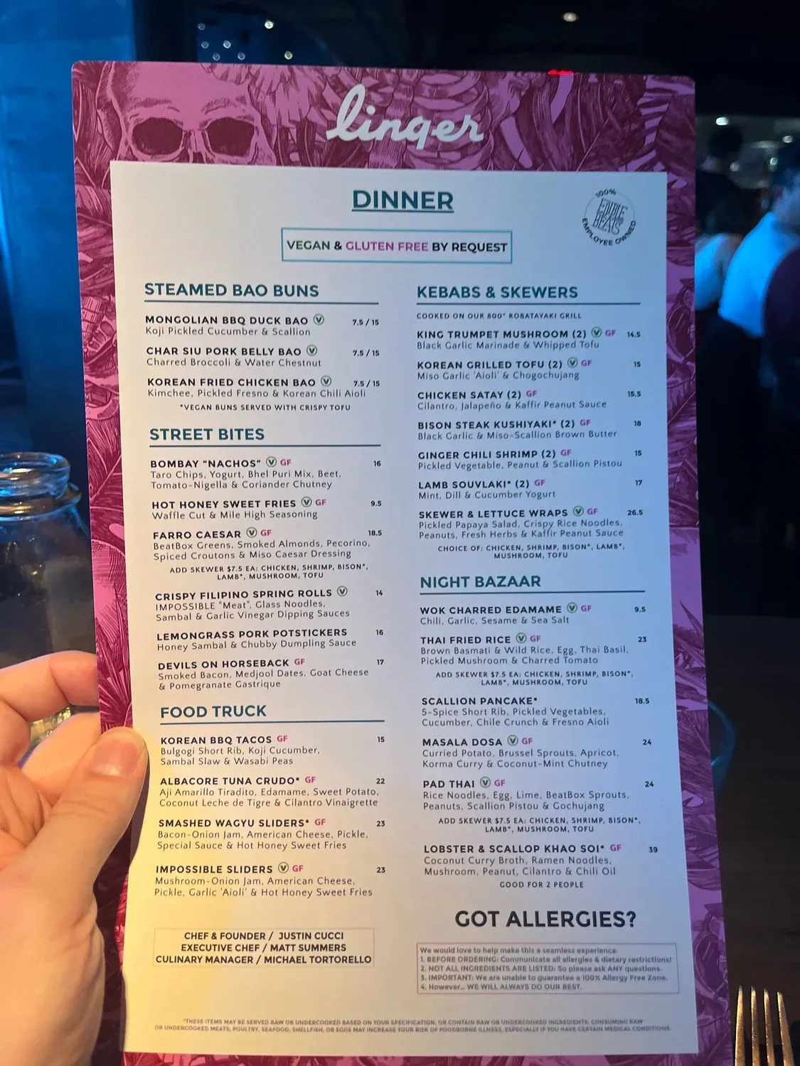 Linger Menu - Updated November 2025