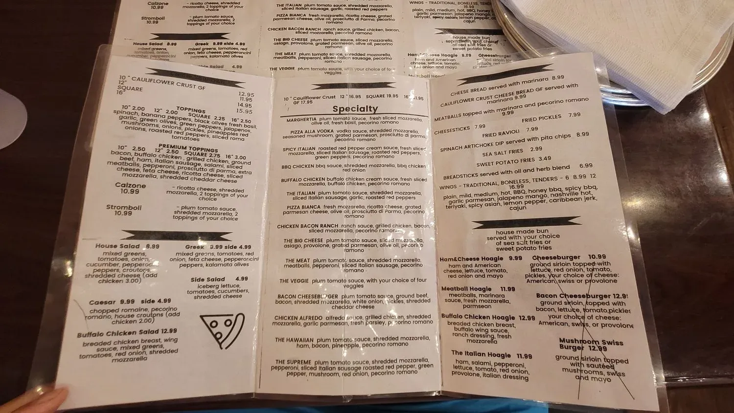 Pizza Ed Menu - Updated November 2025