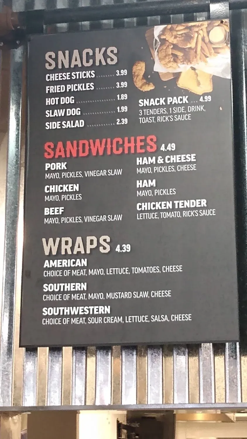 Rick's Barbecue Menu - Updated November 2025