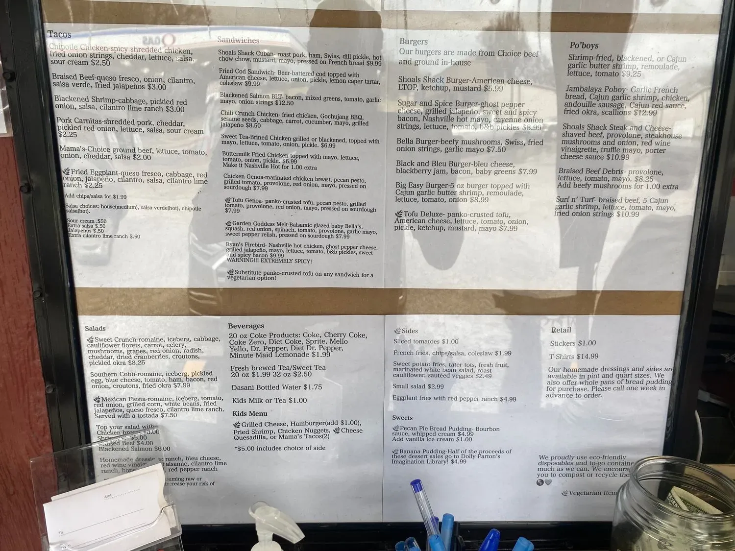 The Shoals Shack Menu - Updated November 2025