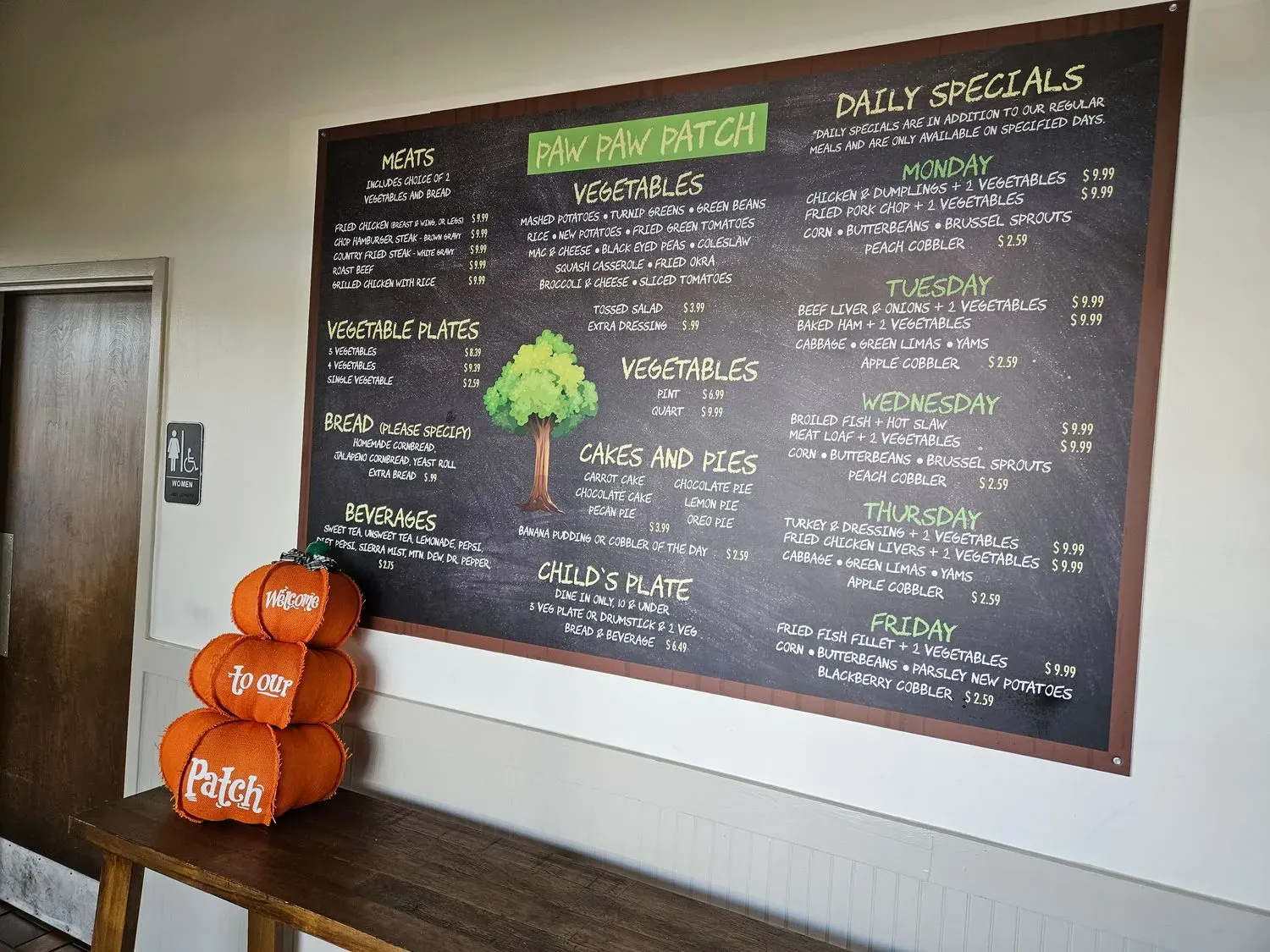 Paw Paw Patch Menu - Updated October 2025