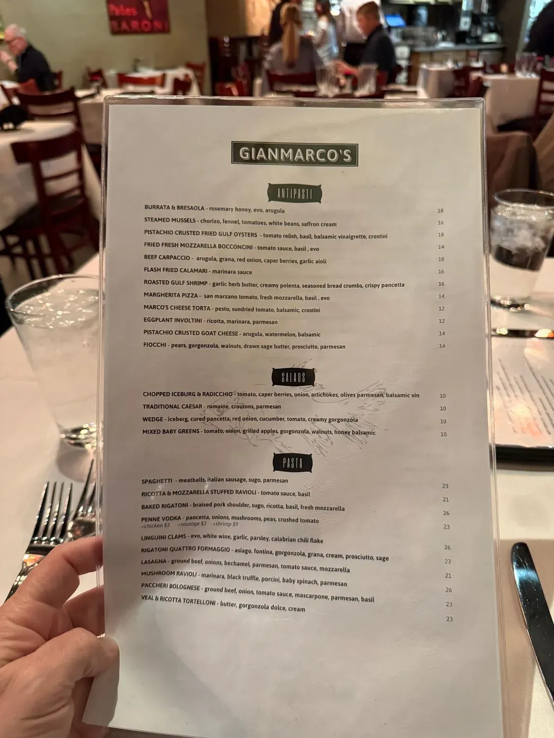 Gianmarco's Restaurant Menu - Updated November 2025