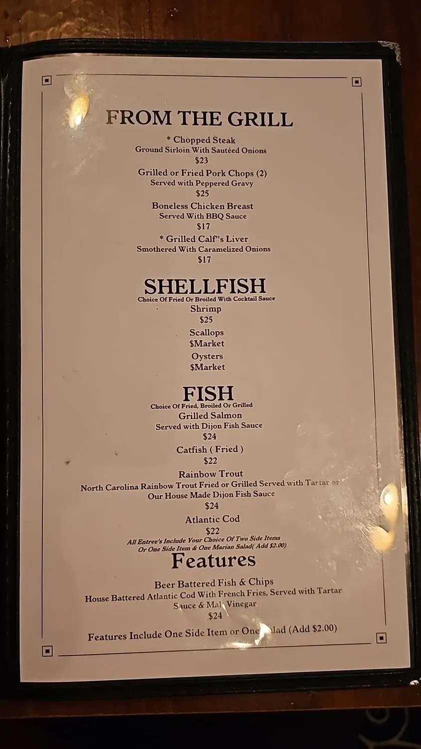 The Colonnade Menu - Updated November 2025