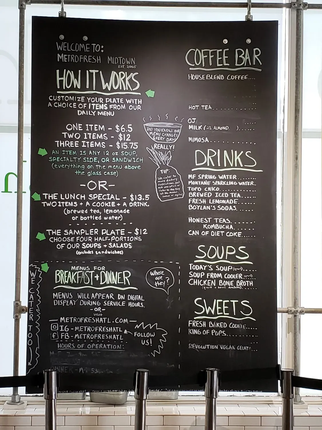 MetroFresh Menu - Updated November 2025