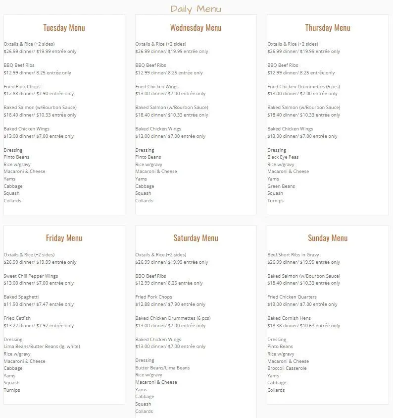 The Beautiful Restaurant Menu - Updated November 2025
