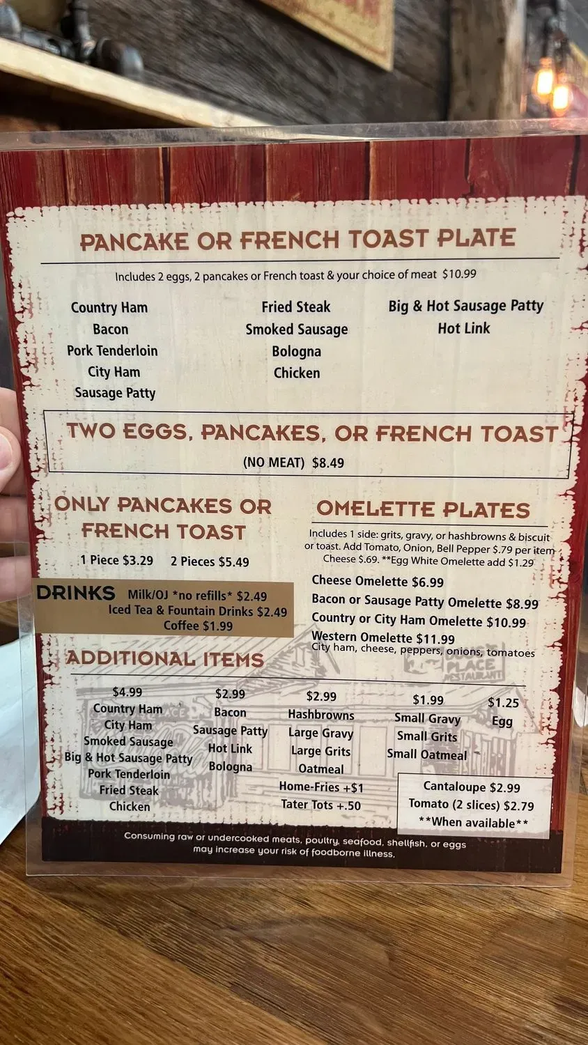 Doug's Place Menu - Updated October 2025