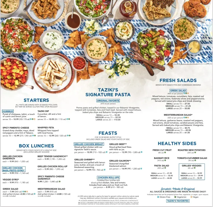 Taziki's Mediterranean Cafe - Toco Hills Menu - Updated November 2025