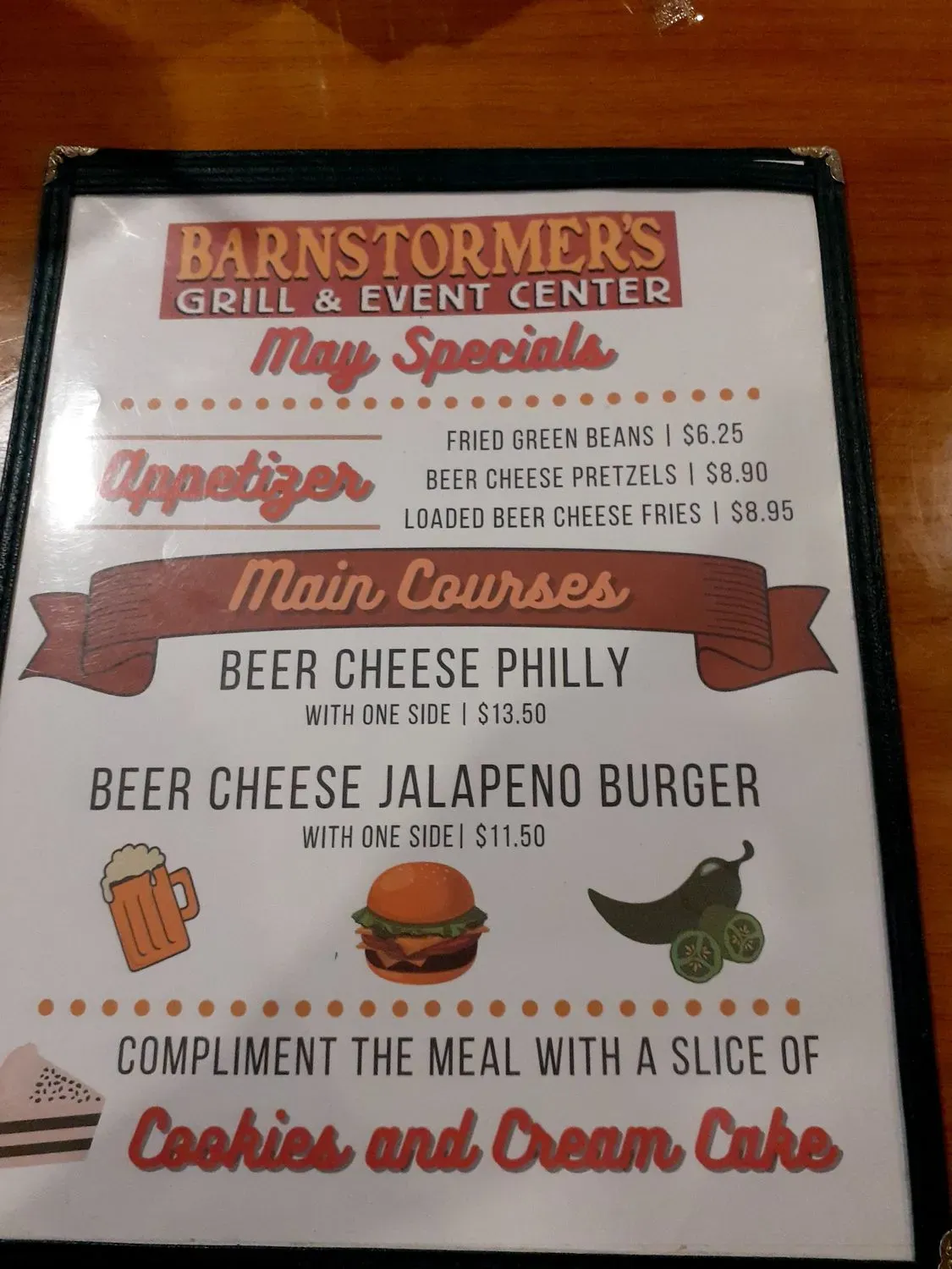 Barnstormer's Grill and Event Center Menu - Updated October 2025