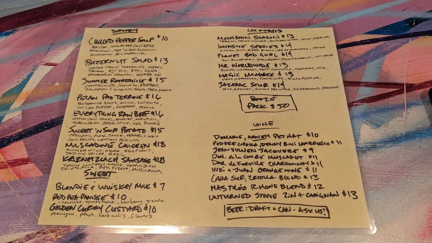 Little Bear Menu - Updated October 2025