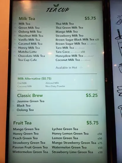 Tea Cup Boba House Menu | Austin, TX | Checkle