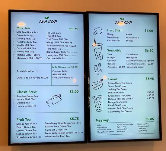 Tea Cup Boba House Menu | Austin, TX | Checkle