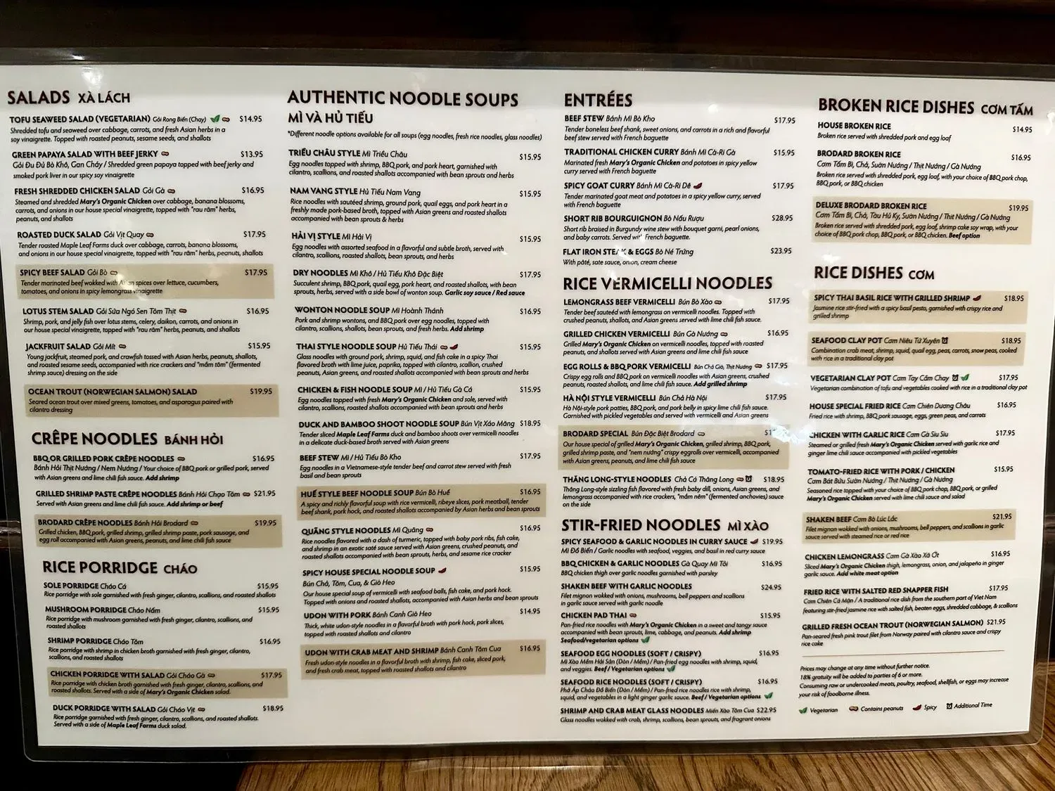 Brodard Restaurant Menu - Updated November 2025