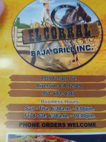 El Corral Mexican Grill Menu | Riverside, CA | Checkle