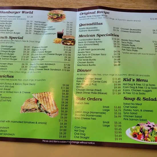 Hamburger Express Menu | Whittier, CA | Checkle