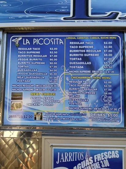 La Picosita (Food Truck) Menu | Lodi, CA | Checkle