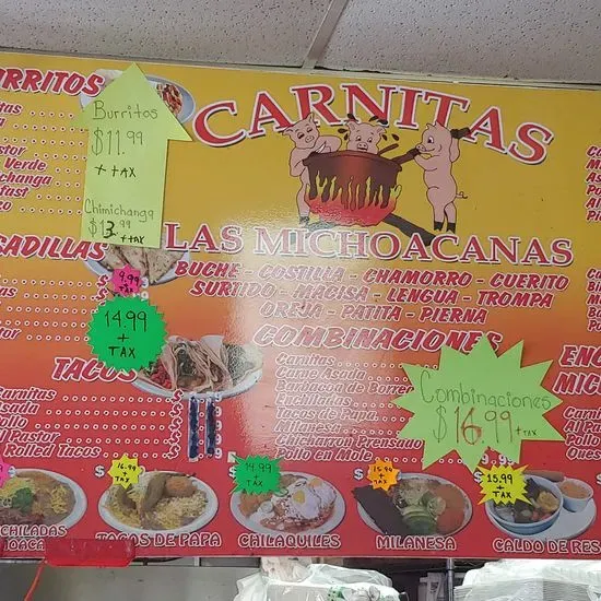 Carnitas Las Michoacanas Menu | San Diego, CA | Checkle