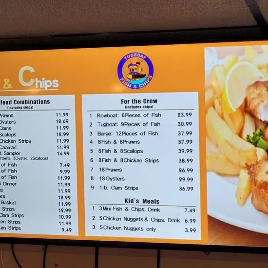 Tugboat Fish & Chips Menu | Lincoln, CA | Checkle