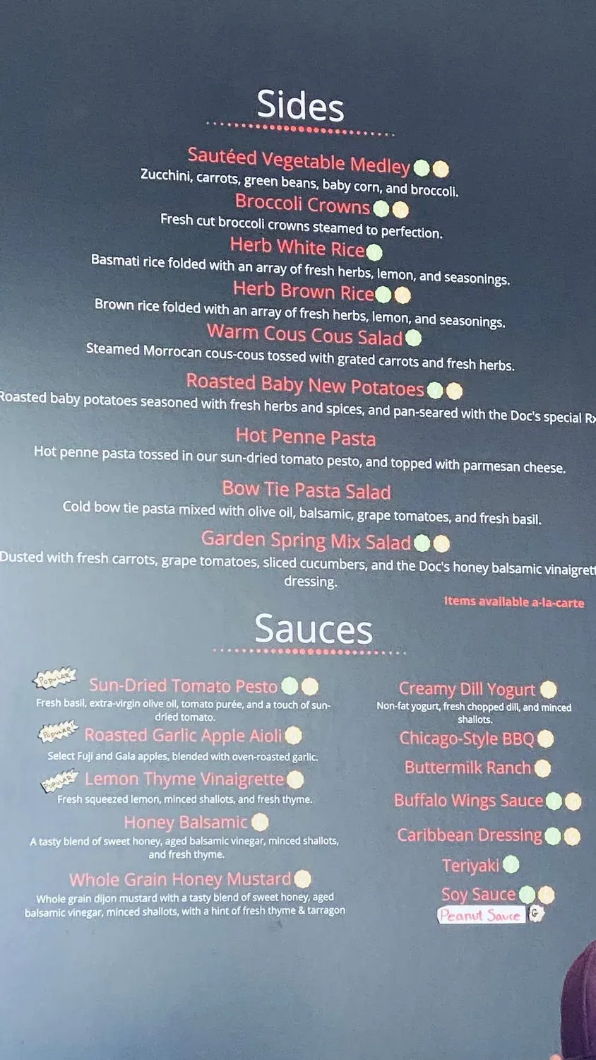 Dr. Grubb's Menu - Updated November 2025