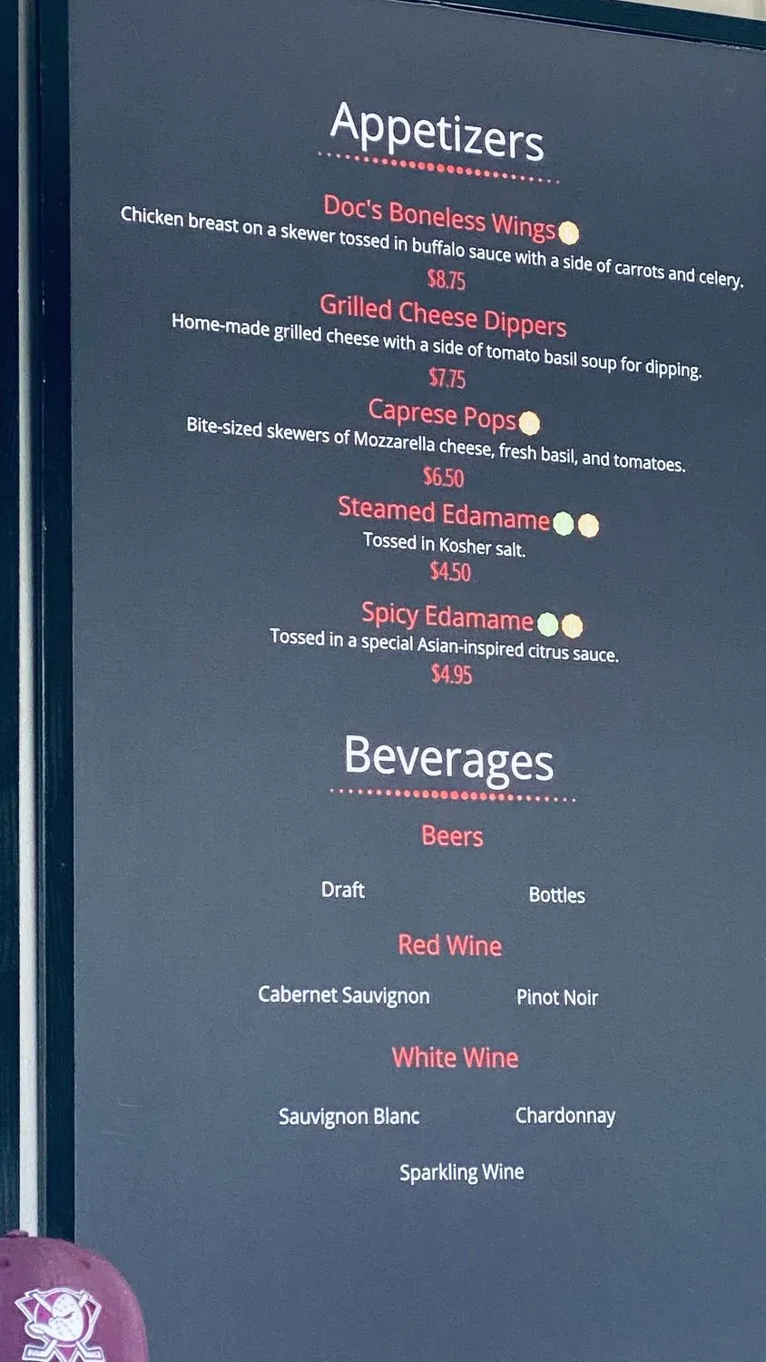 Dr. Grubb's Menu - Updated November 2025