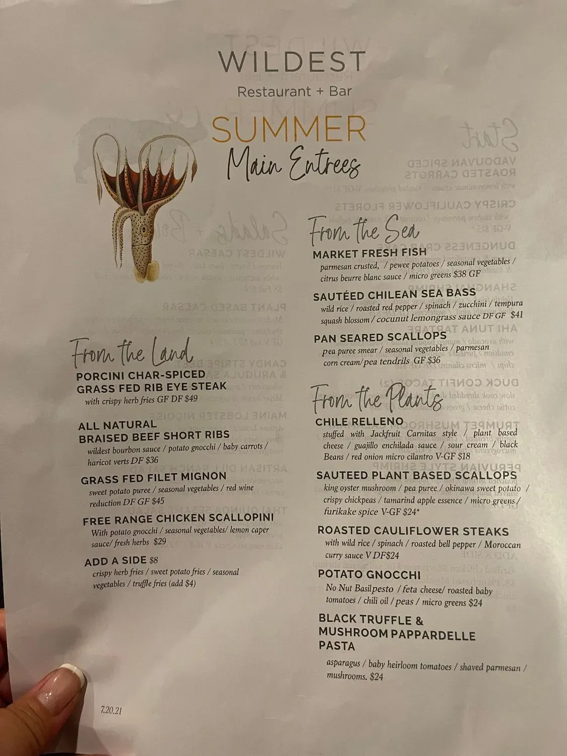 Wildest Restaurant & Bar Menu - Updated November 2025
