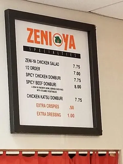 Zeni-Ya Japanese Fast Food Menu | Fresno, CA | Checkle