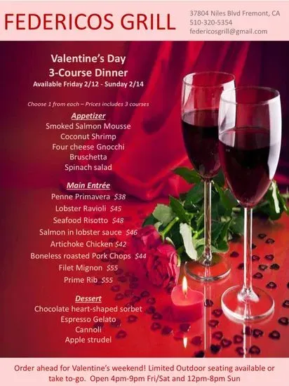Federicos' Grill & Catering Menu | Fremont, CA | Checkle
