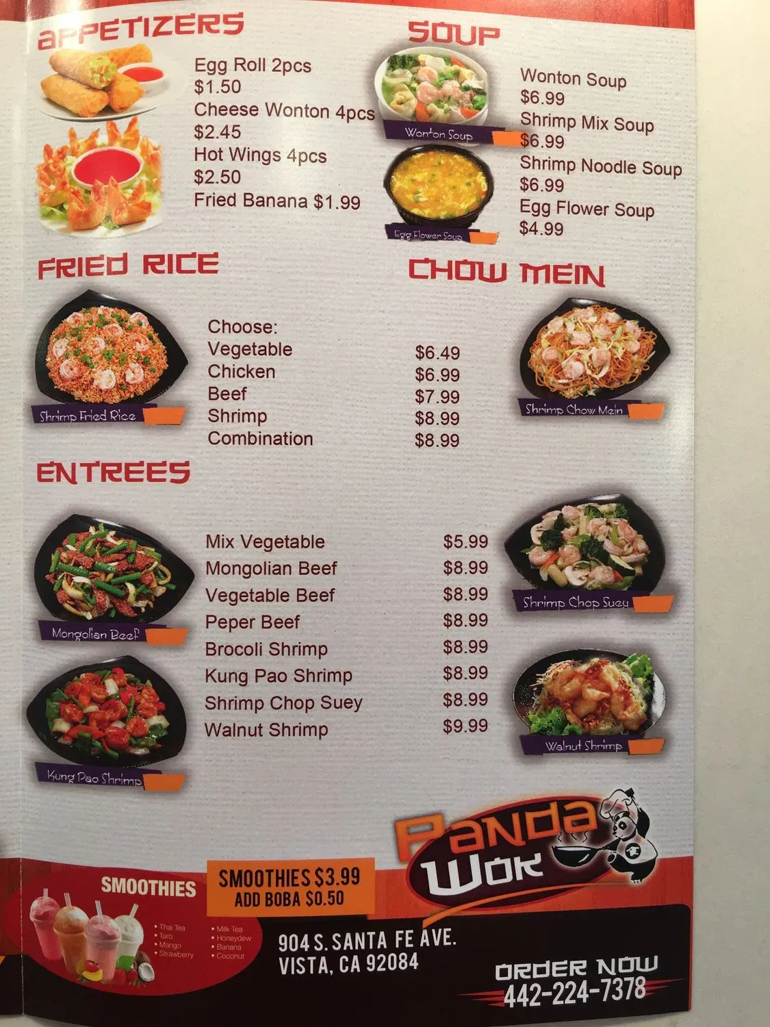 PanPan Wok Menu | Vista, CA | Checkle