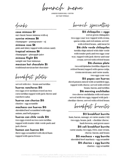 Landeros Mexican Grill + Cantina Menu | Temecula, CA | Checkle