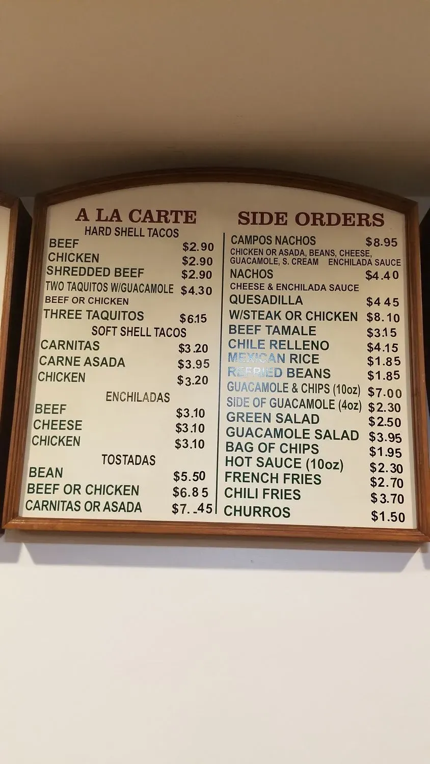 Campos Famous Burritos Menu | Simi Valley, CA | Checkle
