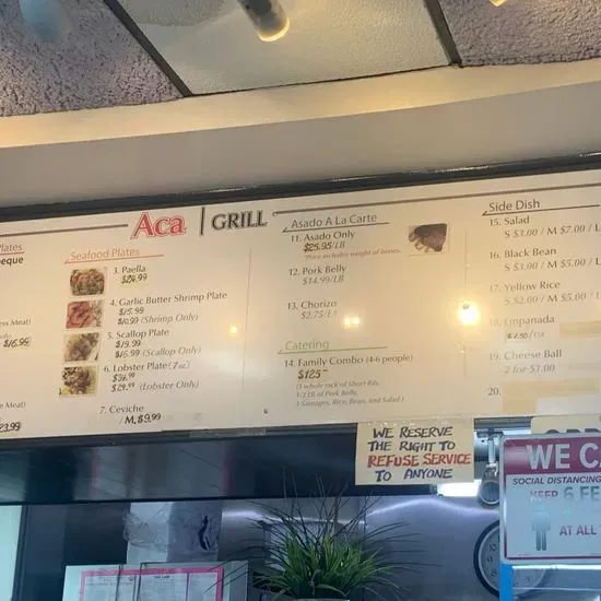 Aca Grill Menu | Los Angeles, CA | Checkle